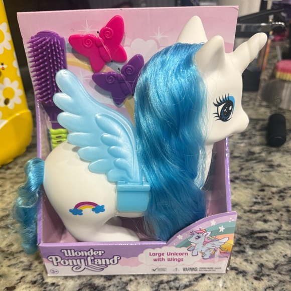 Toys | Wonder Pony Land Large Unicorn With Blue Wings | Poshmark